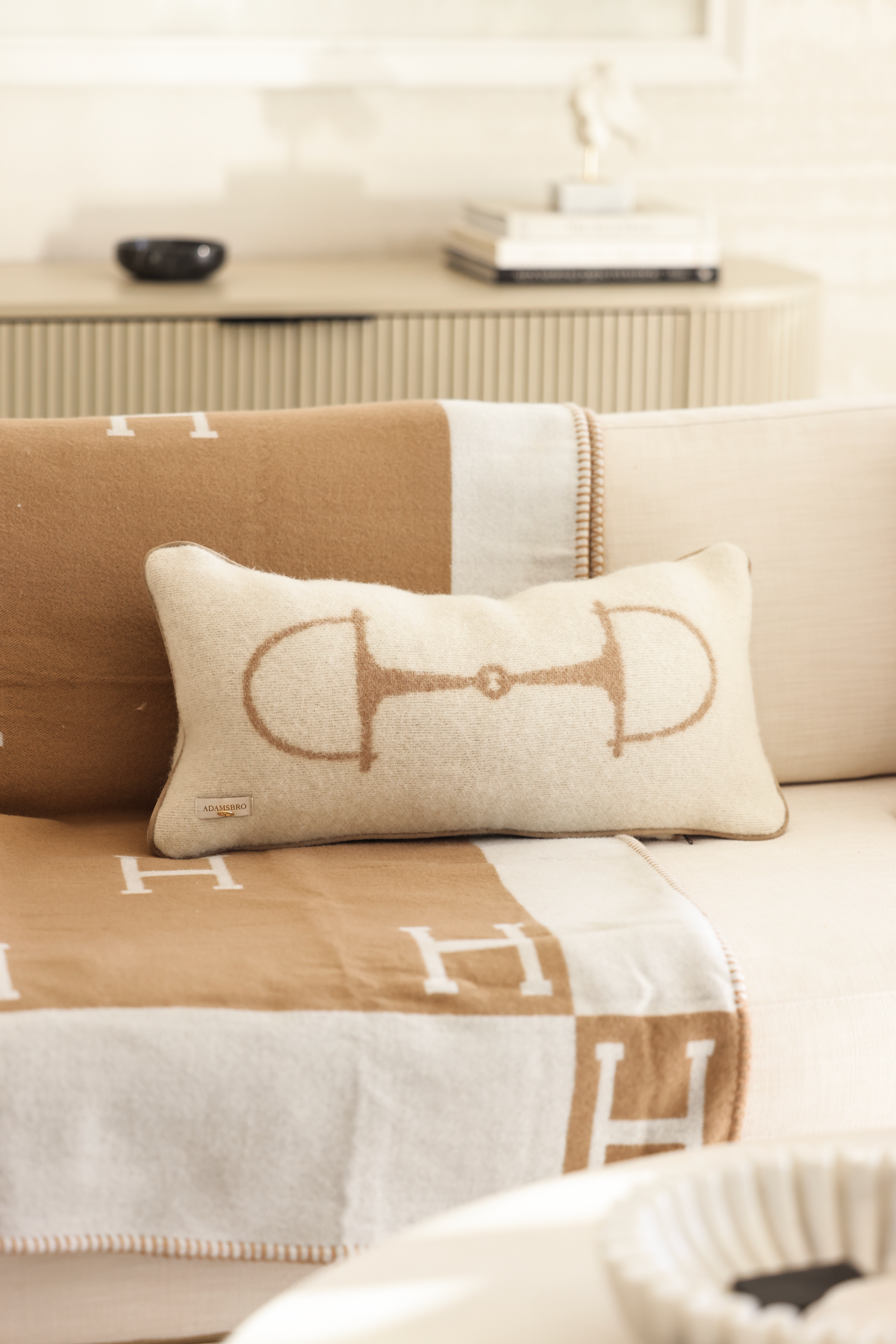 Equine Lumbar Wool Pillow - Crème Brulée
