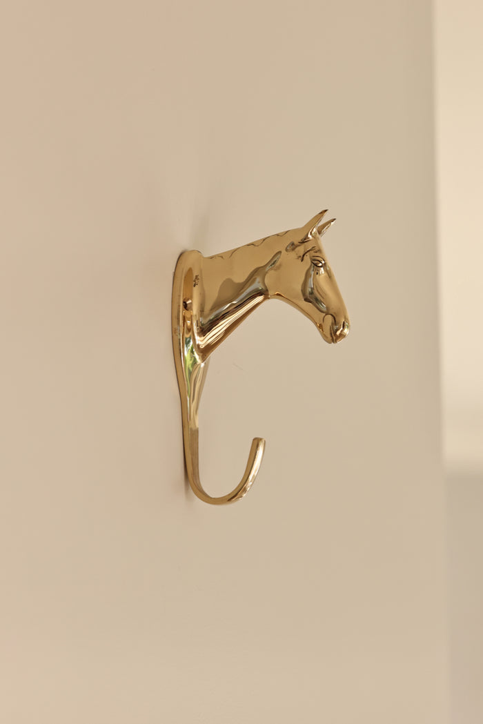 Nora Horse Head Hook - Gold