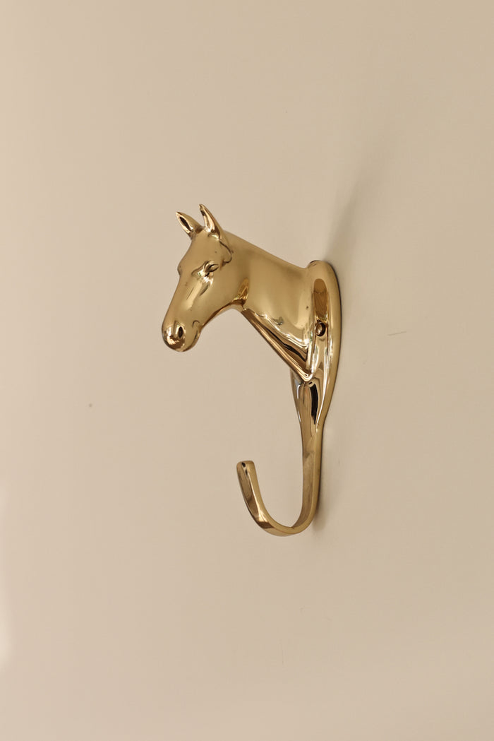 Nora Horse Head Hook - Gold